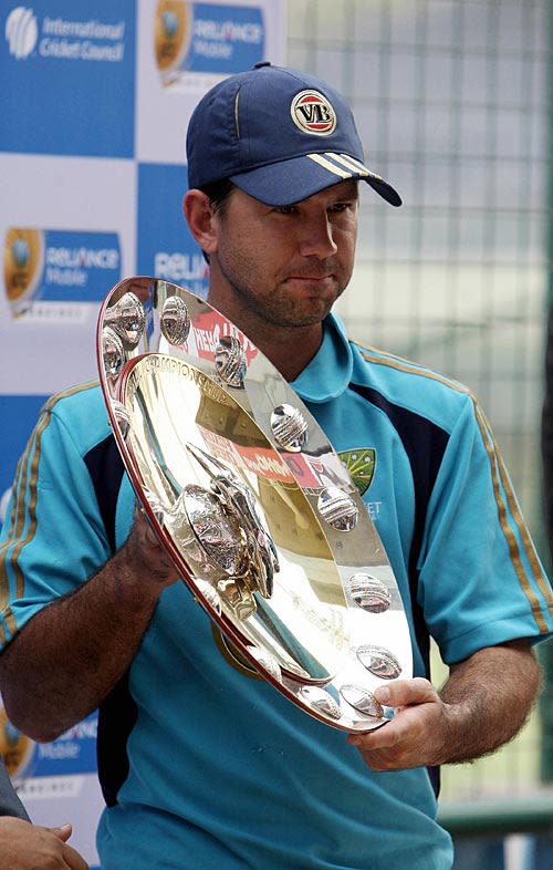 Ricky Ponting poses with the ICC ODI Championship shield | ESPNcricinfo.com