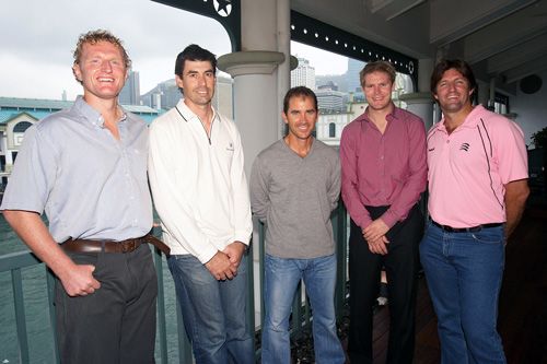 Members of the All-Stars squad playing in the Hong Kong Cricket Sixes ...
