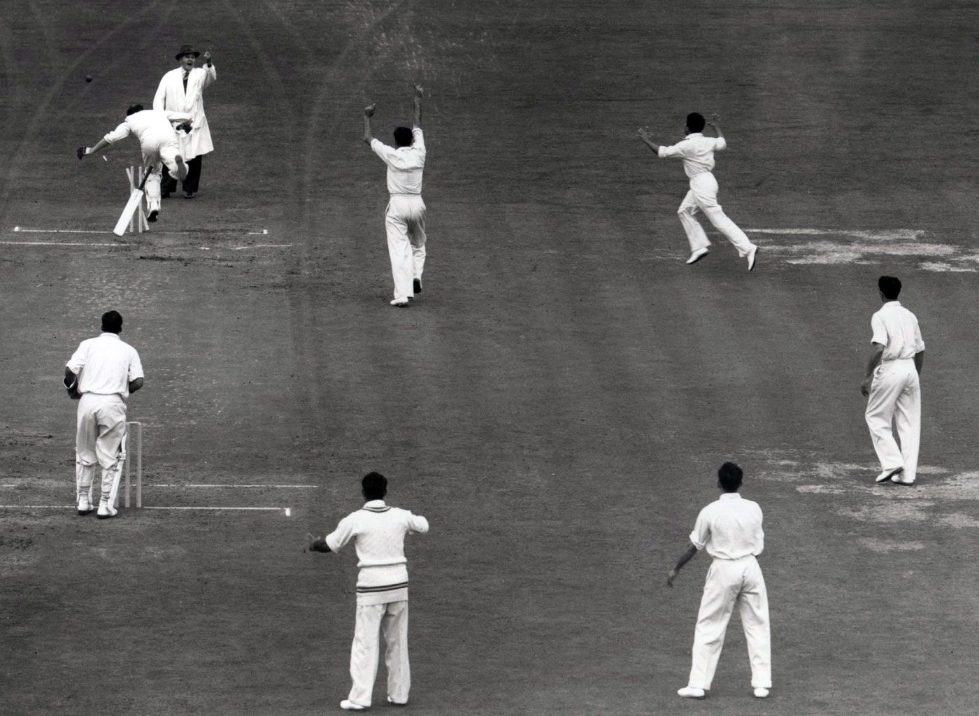 Hanif Mohammad runs out last man Jim McConnon to give Pakistan a 24-run ...