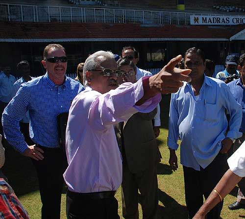 Reg Dickason, the ECB's security advisor, carries out an inspection ...