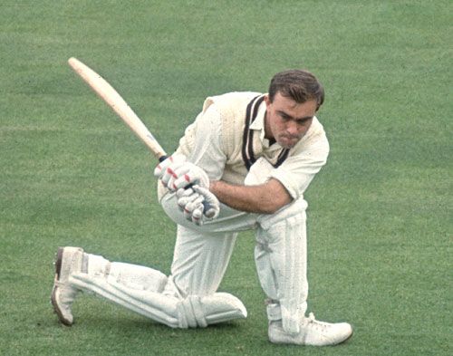 John Edrich sweeps during a practice session | ESPNcricinfo.com