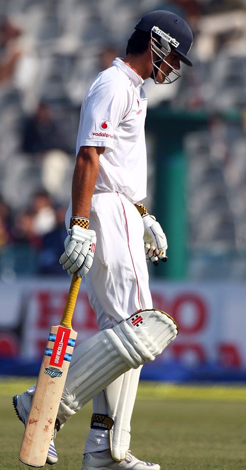 Alastair Cook walks back after falling for 50 | ESPNcricinfo.com