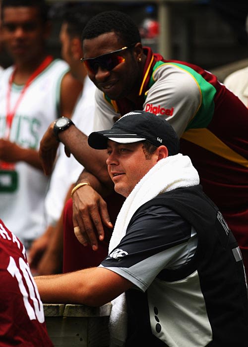 Jesse Ryder watches from the sidelines | ESPNcricinfo.com