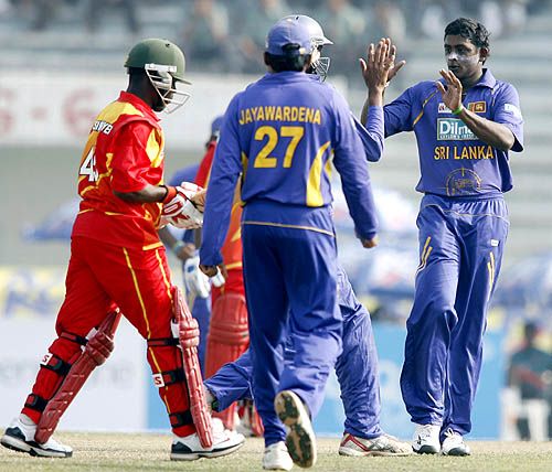Ajantha Mendis celebrates a wicket | ESPNcricinfo.com