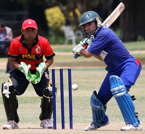 Karim Khan looks to cut the ball | ESPNcricinfo.com