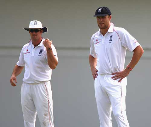 Andrew Flintoff spent some time on the field as a substitute as England ...