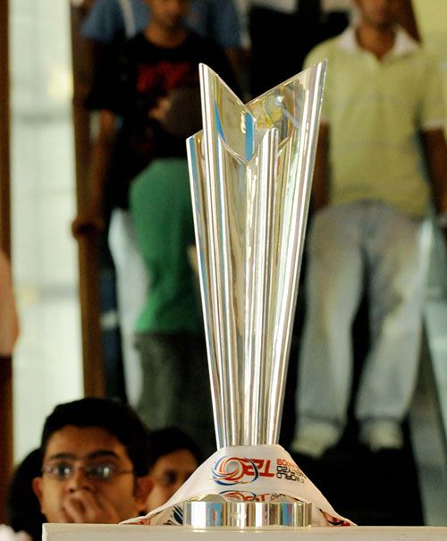 The ICC World Twenty20 trophy on display in a Colombo shopping centre ...