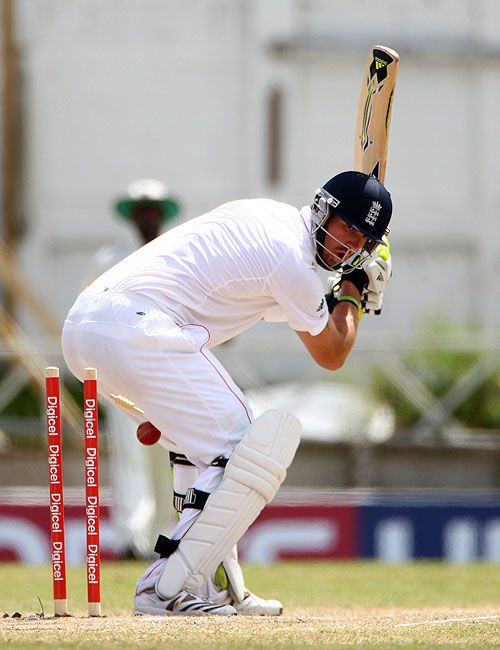 Kevin Pietersen looks back in shock after being bowled for 51 ...