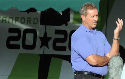 Allen Stanford speaks during a television interview | ESPNcricinfo.com