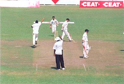 RS Sodhi celebrates the fall of IR Bell's wicket | ESPNcricinfo.com
