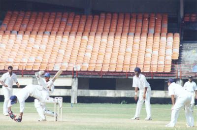 Ajay Kudua pulls Balaji Rao as keeper tries to stop the ball ...