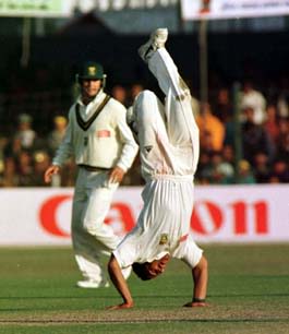 Paul Adams with an on-field celebration | ESPNcricinfo.com