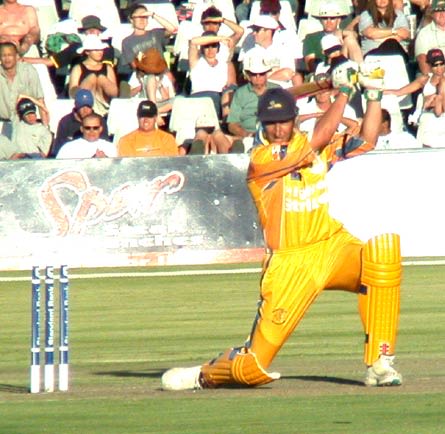 Nic Pothas drives through the covers against the Dolphins ...