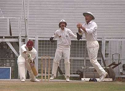Keith Arthurton is caught by Graham Thorpe off Salisbury for 5 ...