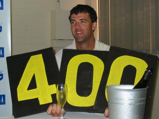 Western Australian pace man Jo Angel after taking his 400th wicket ...