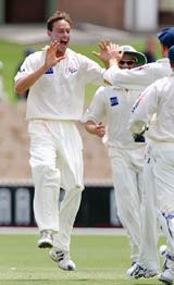 Matthew Nicholson celebrates a wicket | ESPNcricinfo.com