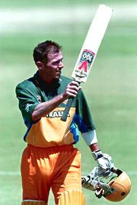 Damien Martyn celebrates an unbeaten century | ESPNcricinfo.com