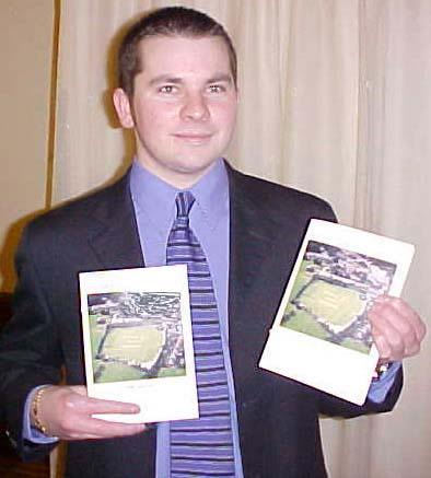 Ian Bailey with Edenfield's Centenary Brochure | ESPNcricinfo.com