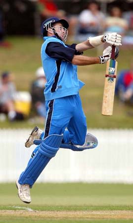 Vaughan jumps to avoid a short delivery from Butler. Tour match ...