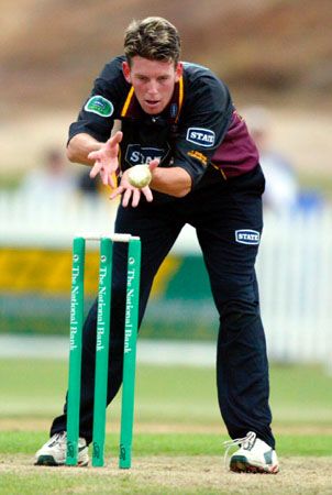 Butler receives a return throw over the stumps. Tour match: Northern ...