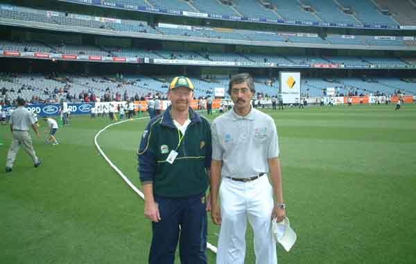 MK Suresh from Indonesia & Neil Price from Cricket Victoria ...