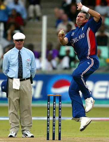 Andrew Caddick who picked up three wickets in four balls against India ...