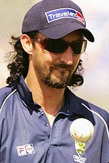Jason Gillespie looks on while training | ESPNcricinfo.com