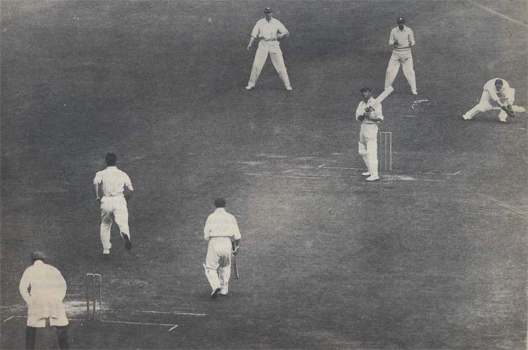 Wally Hammond lets a ball from Gubby Allen pass by | ESPNcricinfo.com