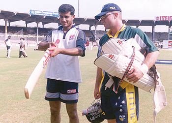 This bat is no good mate, Ganguly tells Slater | ESPNcricinfo.com