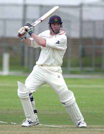 Ryan Driver with a classic batting pose in his innings of 93 in the ...