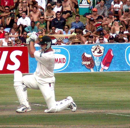 Adam Gilchrist drives attackingly on one knee | ESPNcricinfo.com
