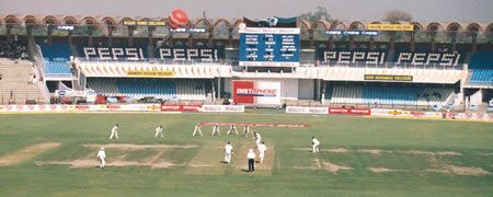 A view of the Gaddafi Stadium during the ATC final | ESPNcricinfo.com