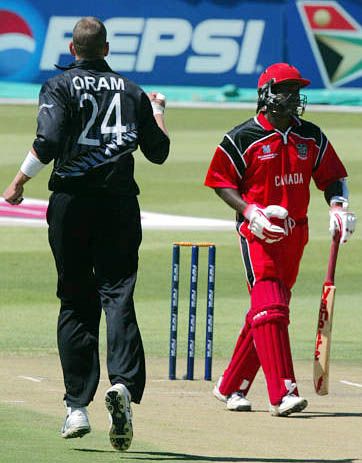 Nicholas Ifill leaves the field after he was out off the bowling of ...