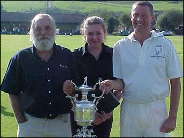 Team manager Alick Ormerod, scorer Ruth Syers and the skipper ...