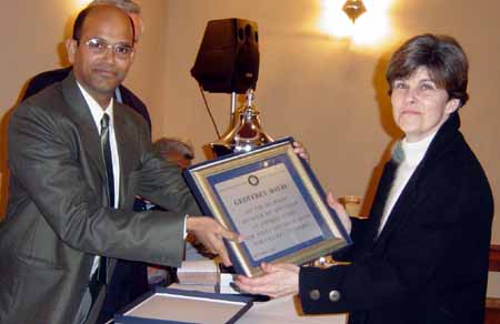 Indian First Secretary Mr. Das presenting a special award to Geoffrey ...