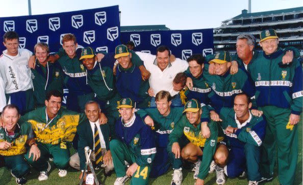 SA players celebrate after the final. | ESPNcricinfo.com