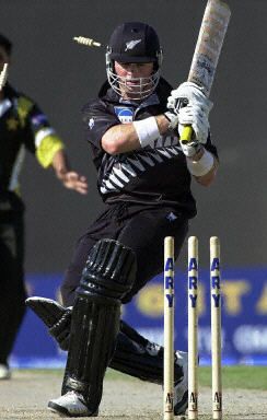 Matthew Bell twists to look at his stumps shattered by Abdur Razzaq ...