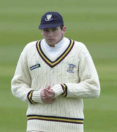 Stephen Harmison in the field on a cold April day | ESPNcricinfo.com