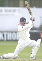 Mark Chilton on his way to 53 as he opens the innings for Lancashire ...