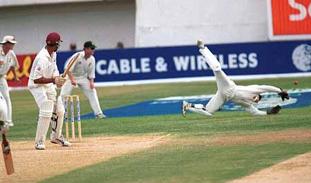 Ridley Jacobs gets away with an inside edge that eludes Boucher ...