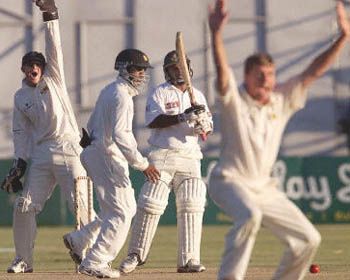 Raymond Price wins an lbw decision against Bangladesh skipper Naimur ...