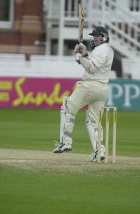 Whittall hitting out at Lord's, 2000 where he made 23 in his second ...