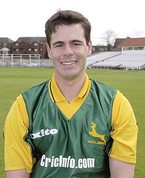Jason Gallian in the new Nottinghamshire Outlaws kit | ESPNcricinfo.com