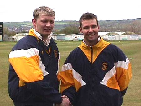 Man of the moment Martin Van Jaarsveld with captain Mark Greenhalgh ...