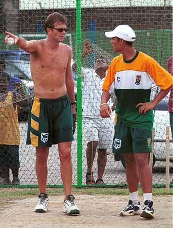Corrie van Zyl and Justin Ontong in the nets | ESPNcricinfo.com