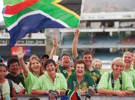 South African fans celebrate their teams victory | ESPNcricinfo.com