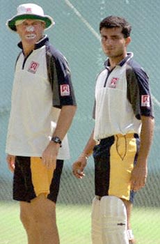 John Wright and Ganguly oversee the training routine | ESPNcricinfo.com