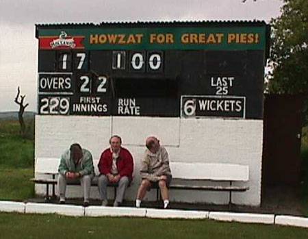 Baxenden supporters checking the score | ESPNcricinfo.com