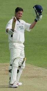 Robert Key acknowledges his century | ESPNcricinfo.com