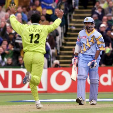 India's opening batsman Sadagopan Ramesh (R) out, bowled Abdur Razzaq ...